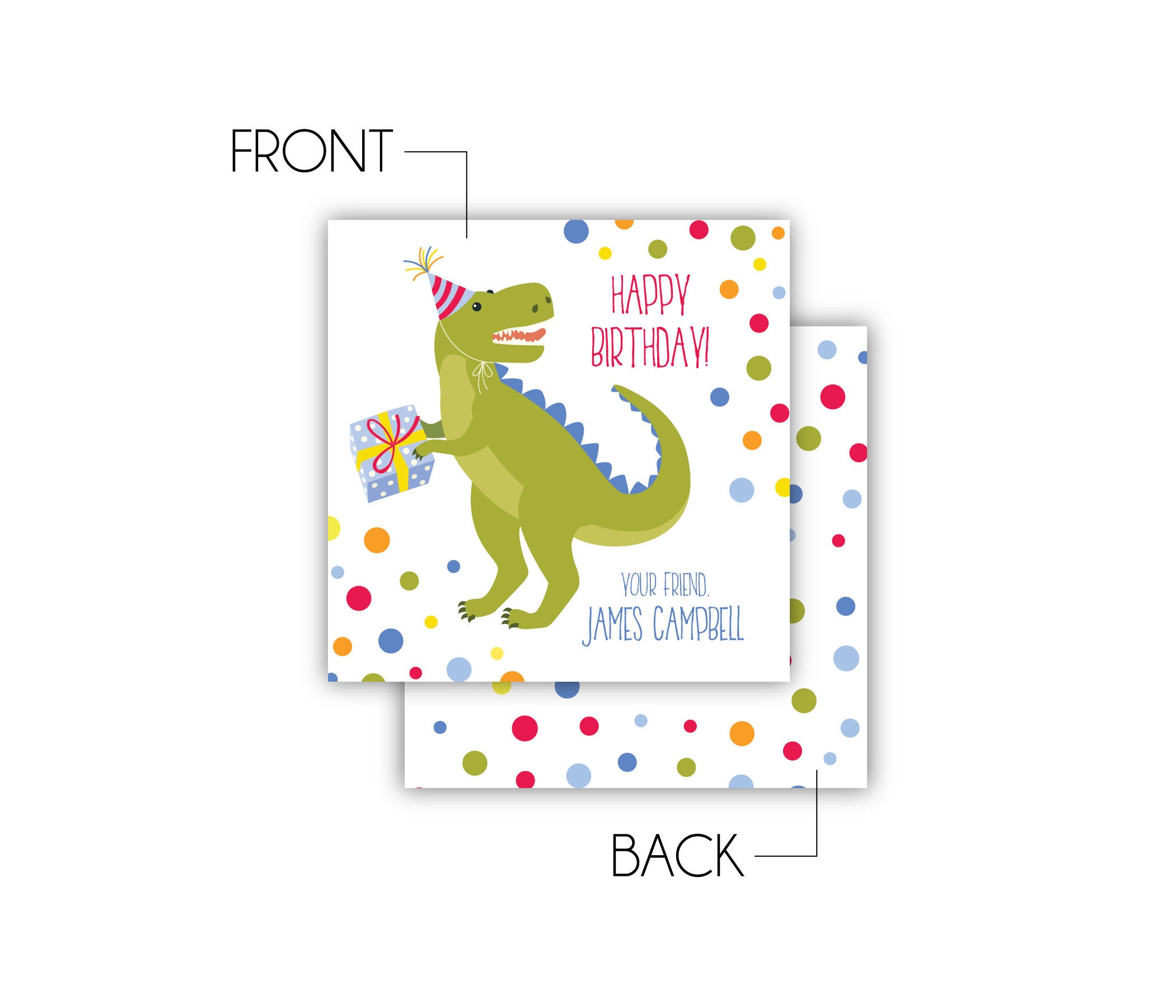 Dinosaur Birthday Tag | Dinosaur Calling Cards | Happy Birthday Gift ...
