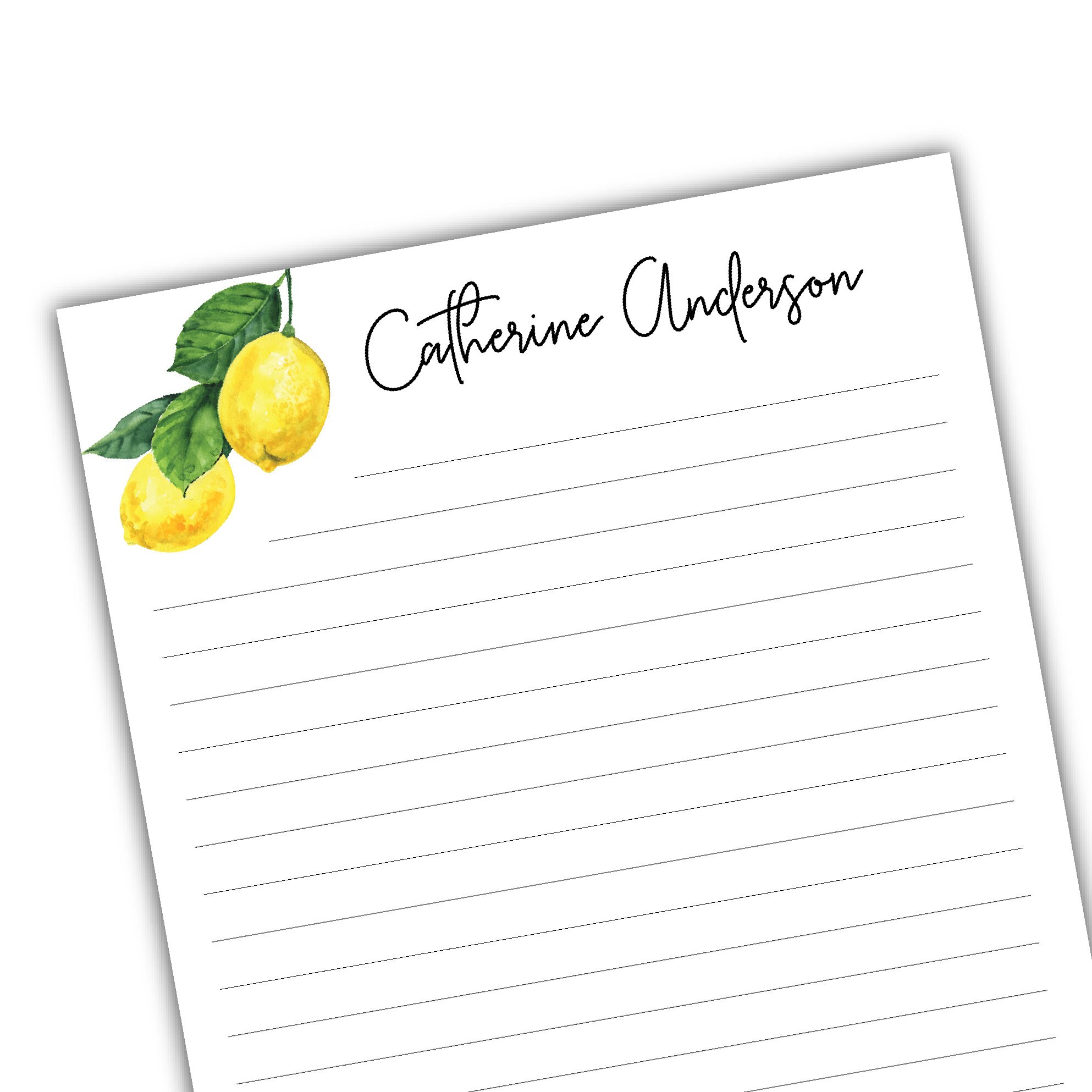 Lemon Kitchen Notepads Personalized Notepad Custom Lined | Etsy