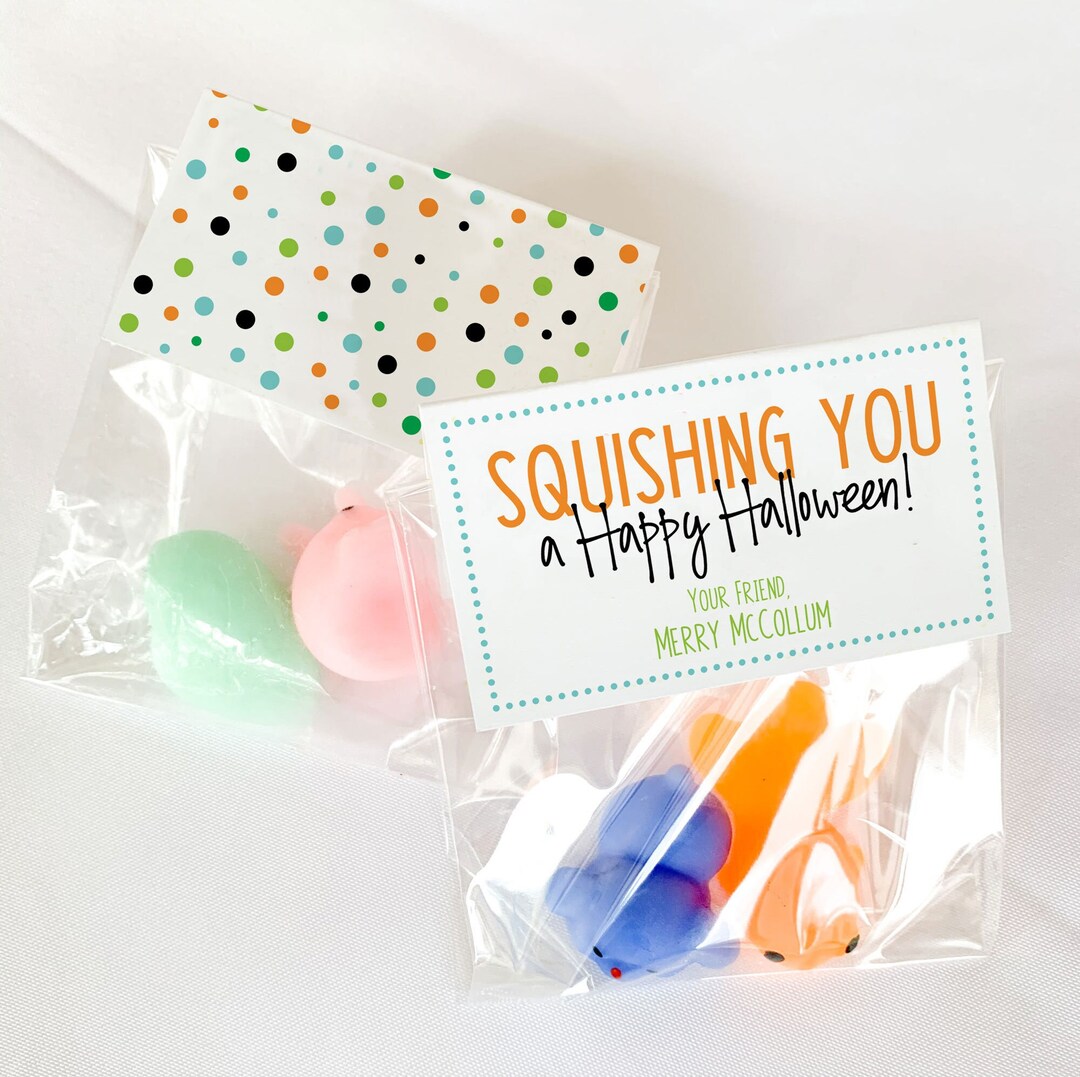 Squishy Halloween Treat Topper | Kids Halloween Favor Tag | Squishy ...