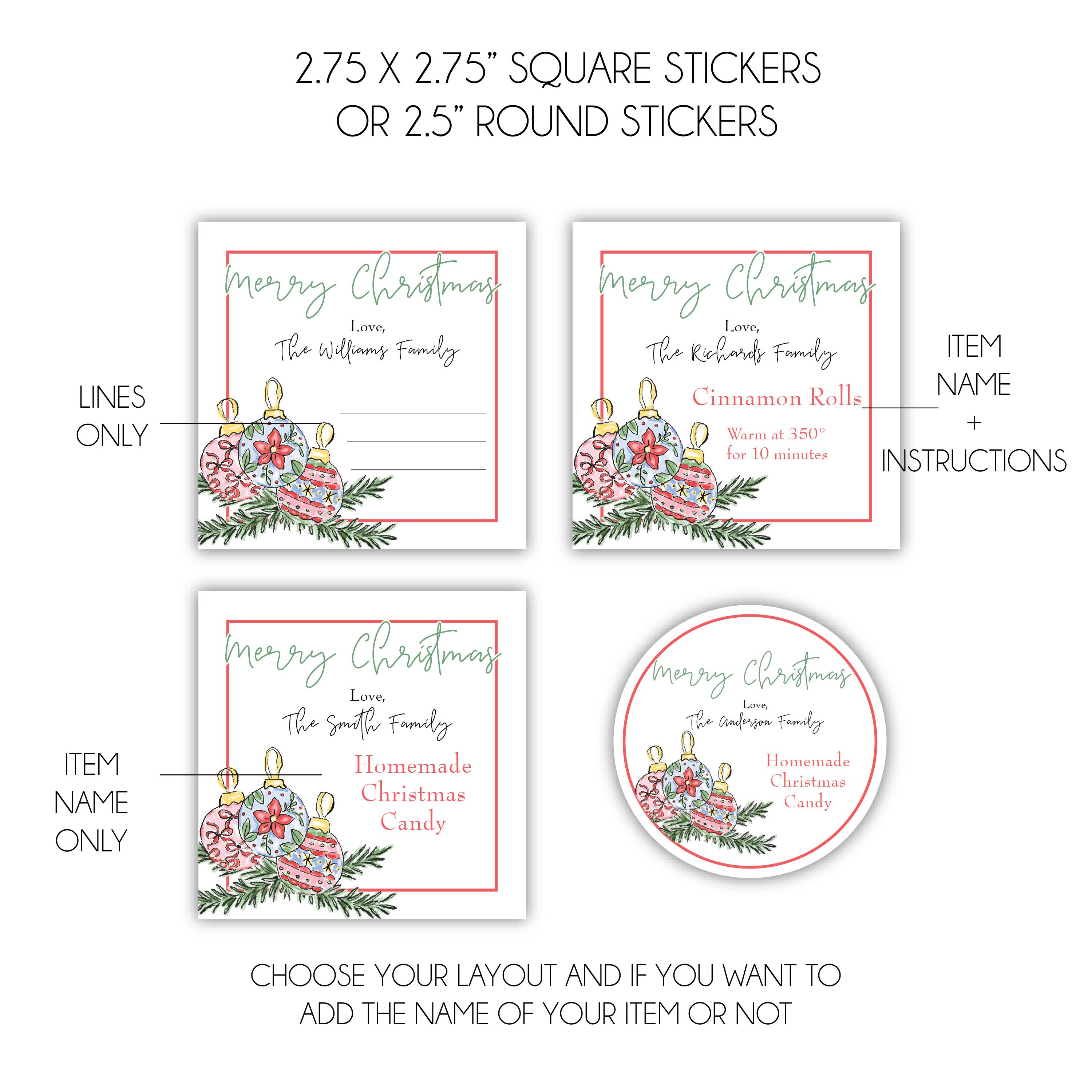 Christmas Treat Labels | Christmas Food Stickers | Holiday Gift ...