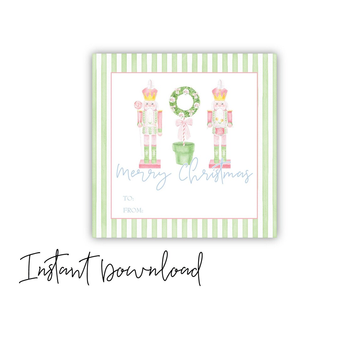 Printable Pastel Watercolor Nutcracker Ballet Gift Tags | Christmas ...