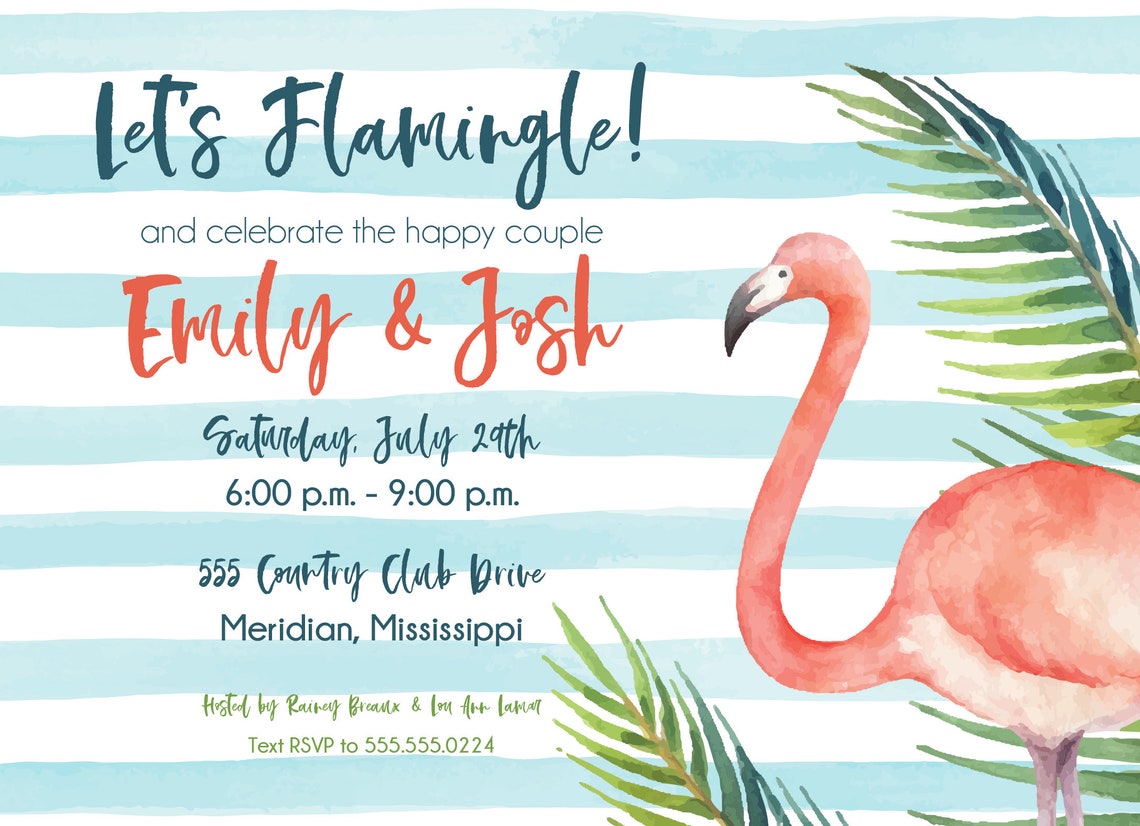 Flamingo Party Invitation Engagement Party Invitation - Etsy