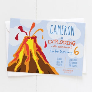 Volcano Birthday Party Invitation | Kids Birthday Invitation | Lava ...