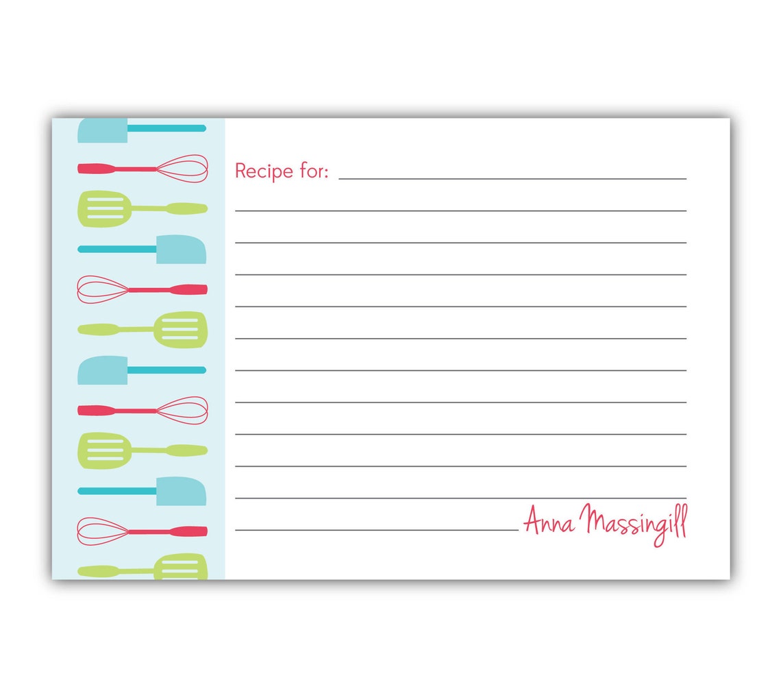 Personalized Recipe Cards Baking Gifts Custom Recipe Cards - Etsy