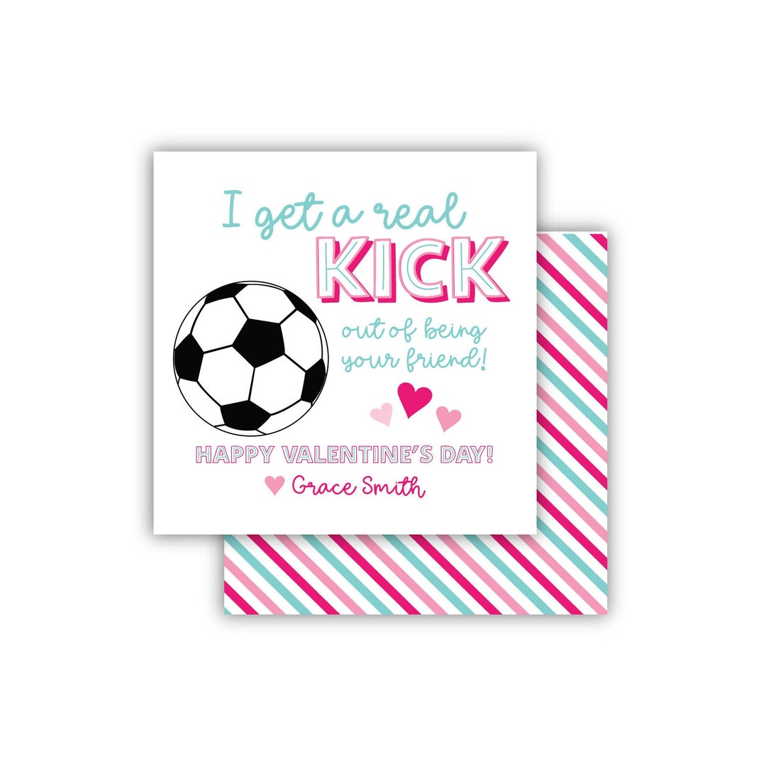 Soccer Ball Valentine | Non-candy Valentine | Class Valentine Tag ...