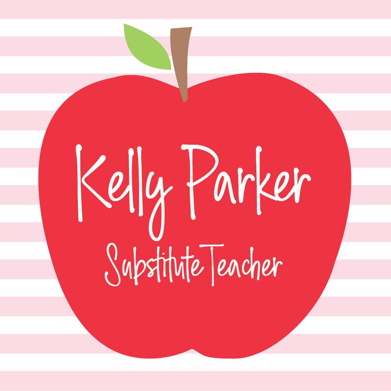 Personalized Substitute Teacher Cards | Sub Cards | Info Card ...