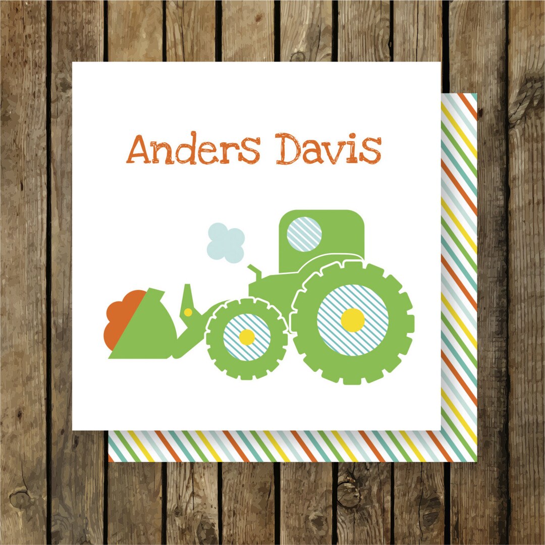 Dirt Digger Gift Tag Birthday Gift Sticker Personalized Calling Card ...