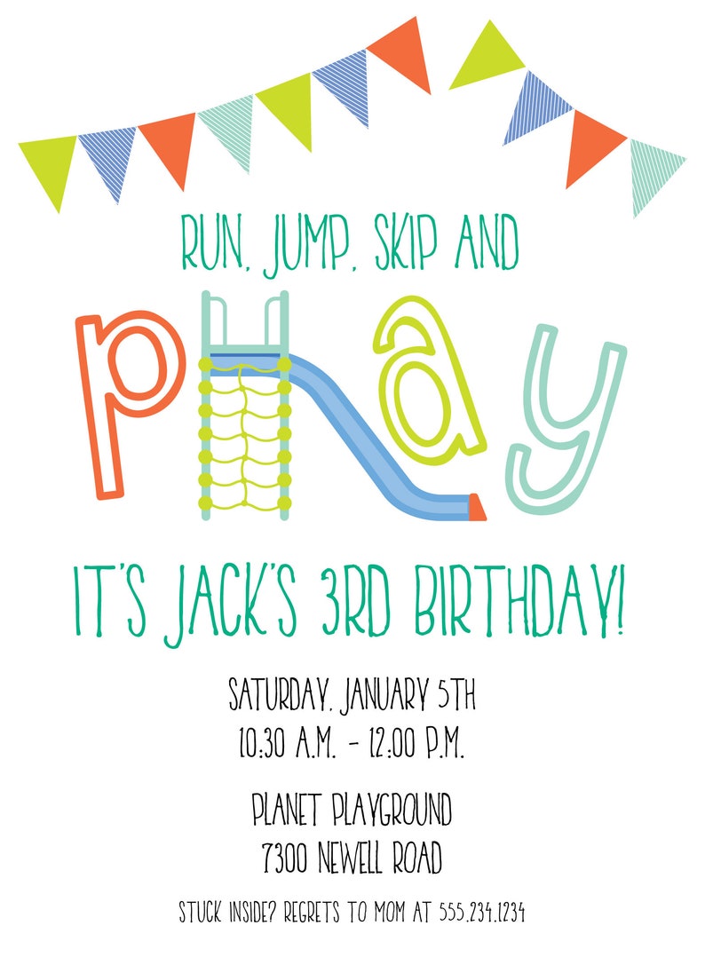 Playground Birthday Party Invitation | Let's Play Birthday Invitation ...