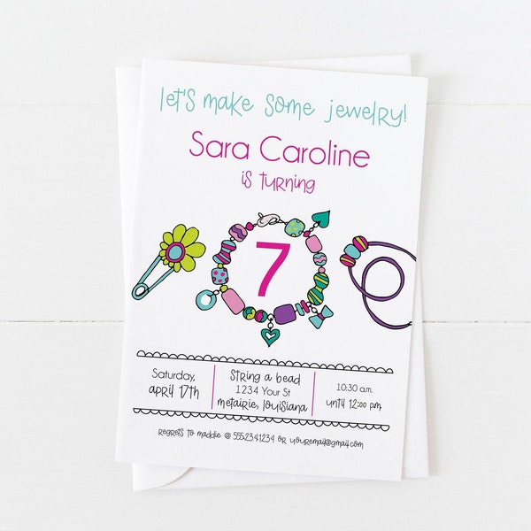 Jewelry Making Party Invitation - Etsy