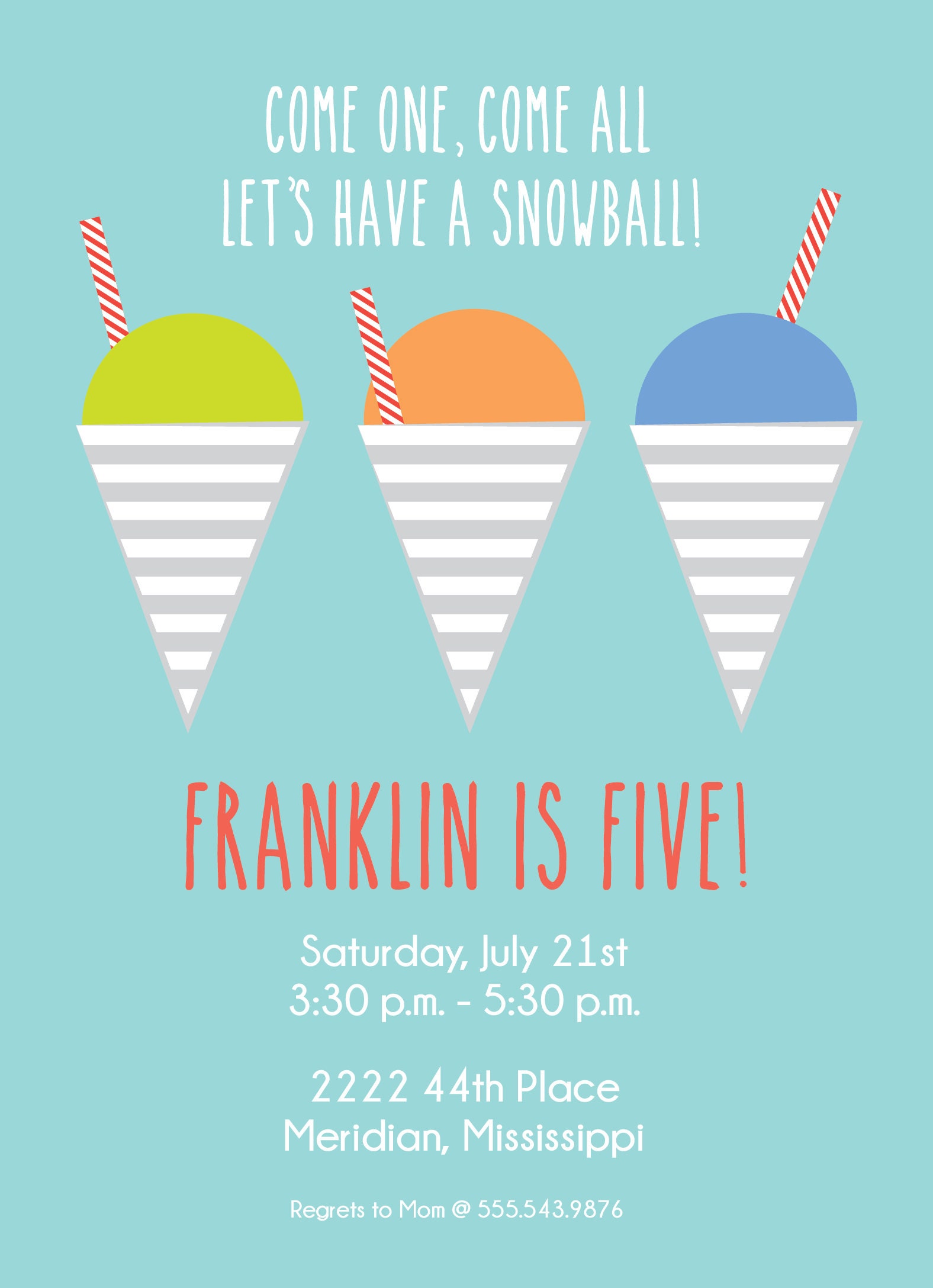 Snow Cone Birthday Party Invitation | Summer Birthday | Snowcone Party ...
