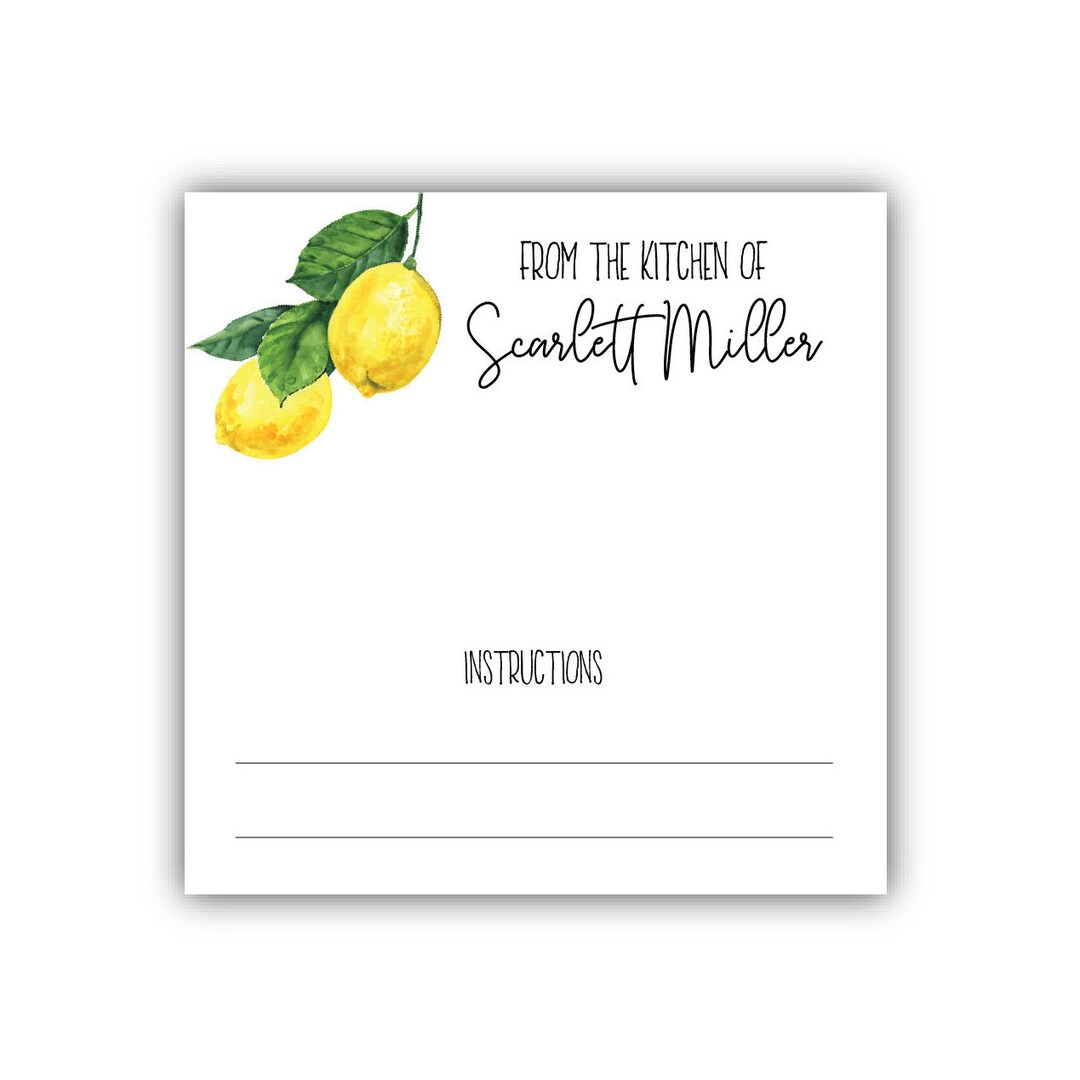 Personalized Food Label | "from the Kitchen Of" Stickers | Baked Goods ...
