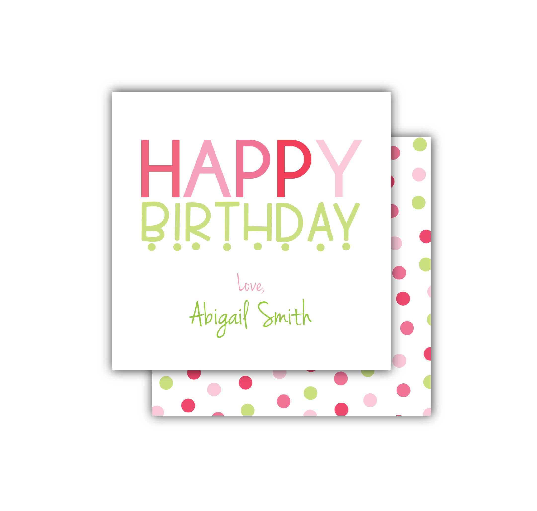 Personalized Pink Happy Birthday Gift Cards Birthday Gift - Etsy