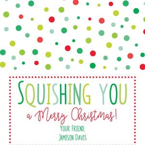Squishy Christmas Treat Topper | Kids Christmas Favor Tag | Squishy ...