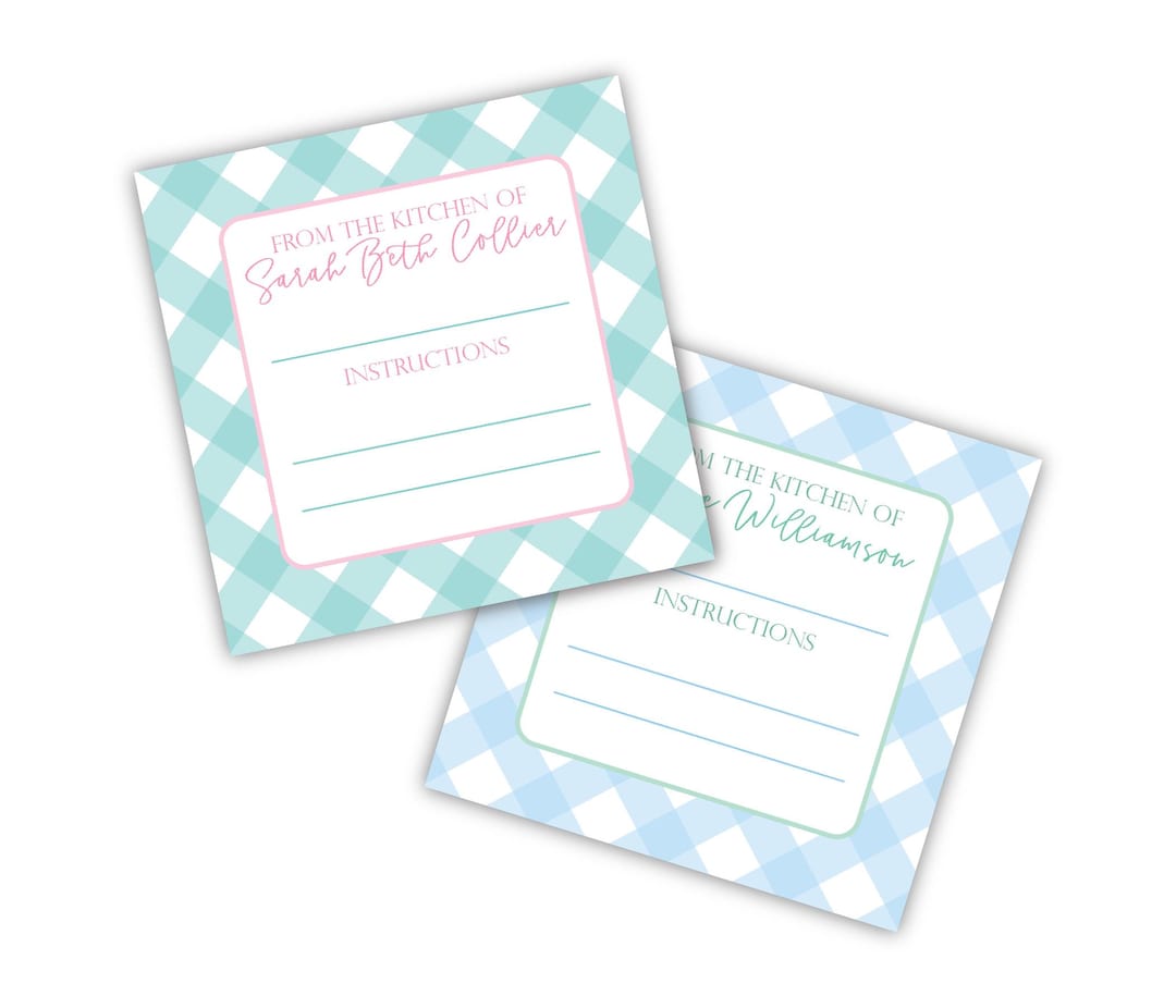 Personalized Gingham Food Label | "from the Kitchen Of" Stickers ...
