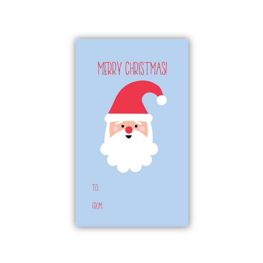 Santa Printable Gift Tags Kids Christmas Tags Santa Printable Stickers ...
