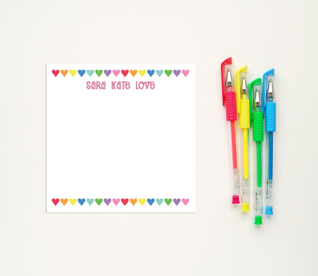 Heart Notepad Personalized Notepad Stationery Valentine Gifts Valentine ...