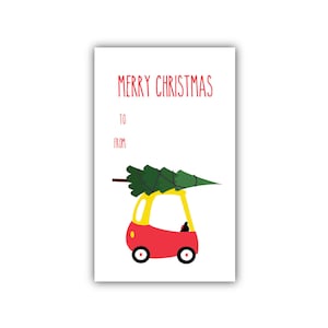Christmas Gift Tag Printable | Kids Car & Tree Printable Tag ...