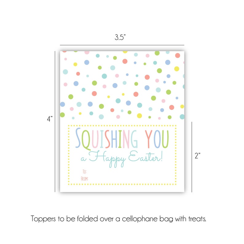 Squishing You Easter Treat Topper | Kids Easter Favor Tag | Squishy ...