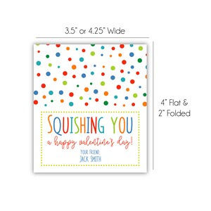 Personalized Valentine Treat Topper Kids Valentine Favor Tag Squishy ...