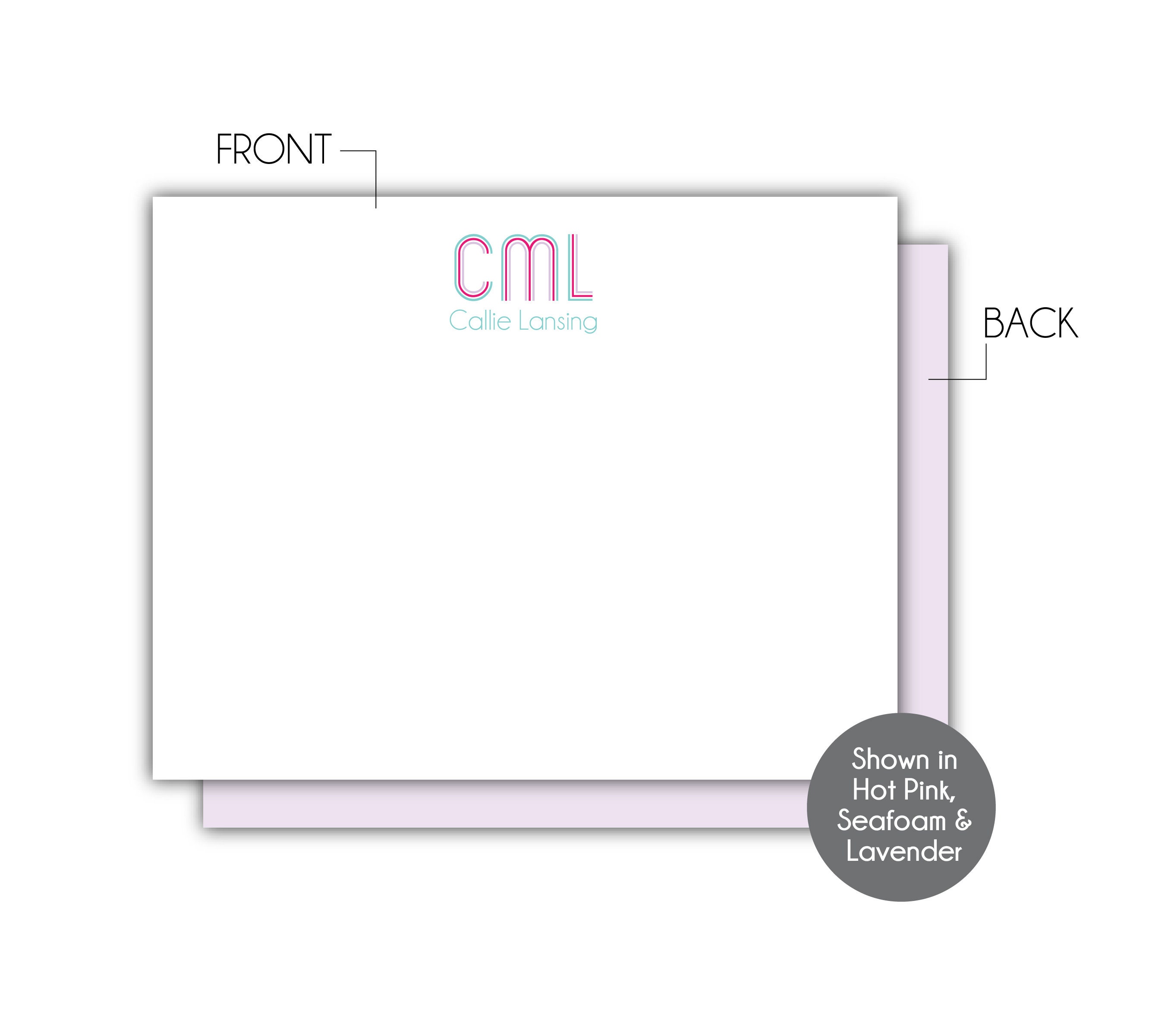 Personalized Stationery Modern Monogram Personalized Flat - Etsy