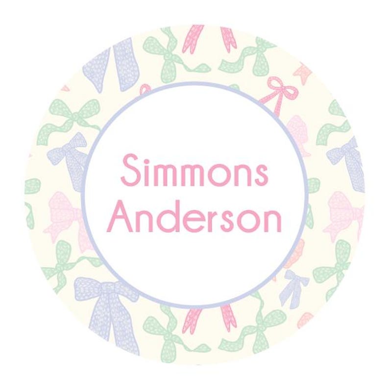 Bows Vinyl Labels | Personalized Waterproof Vinyl Stickers | Girl ...