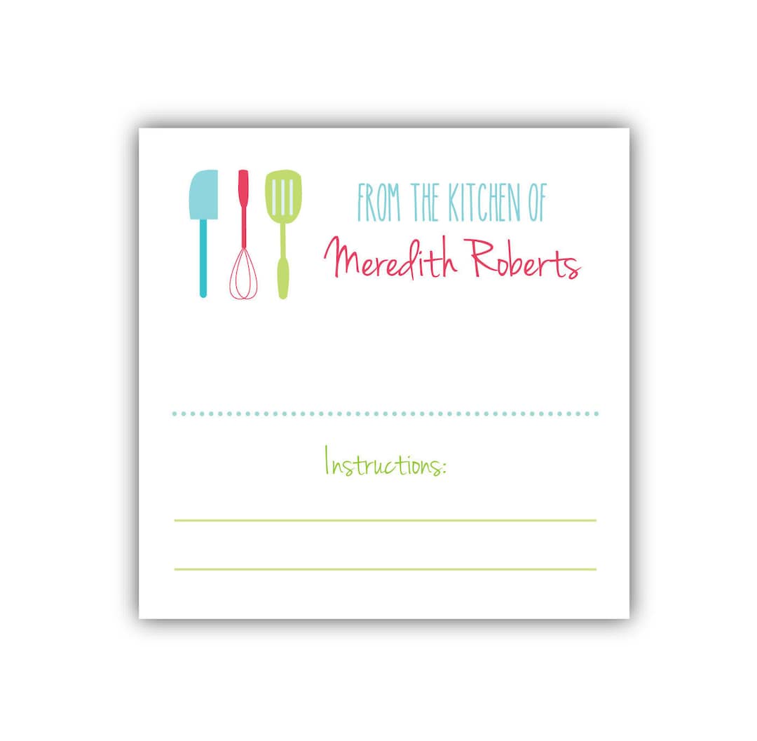Personalized Food Label | "from the Kitchen Of" Stickers | Baked Goods ...