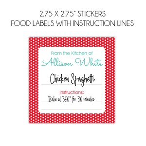 Personalized Food Labels | "from the Kitchen Of" Stickers | Baked Goods ...