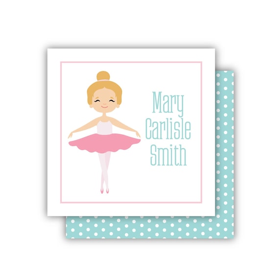 Ballerina Gift Tags Girl Calling Card Enclosure Card | Etsy