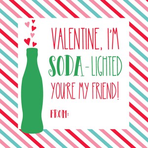 Soda Printable Valentines | Valentine Favor Tags | Valentine Instant ...