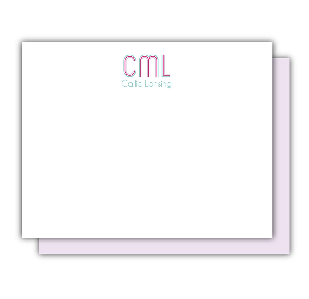 Personalized Stationery | Modern Monogram | Personalized Flat Note ...