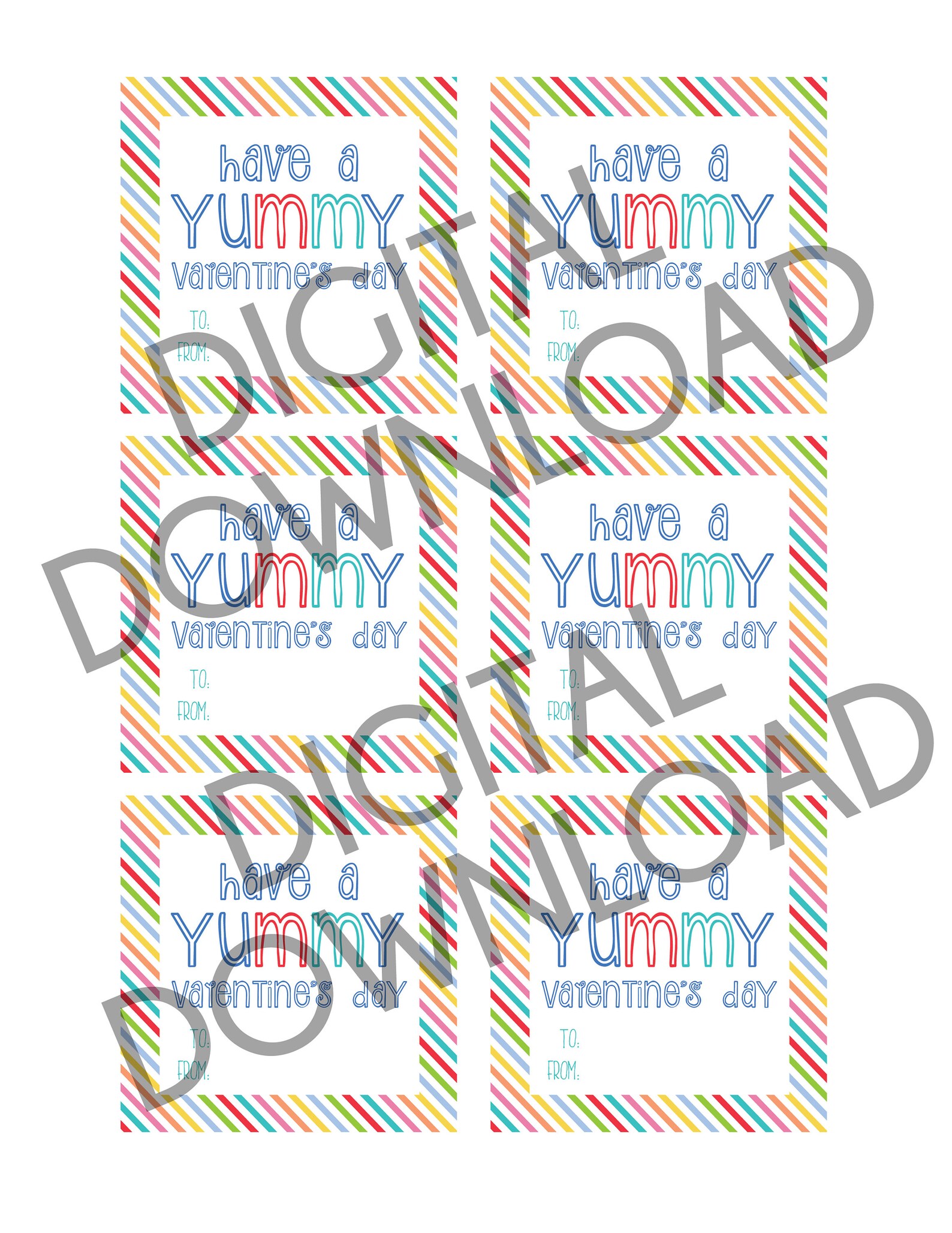 Candy Printable Valentines Valentine Favor Tags Valentine - Etsy