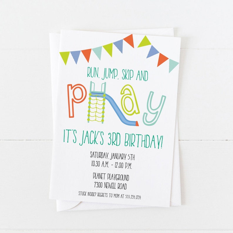 Playground Birthday Party Invitation | Let's Play Birthday Invitation ...