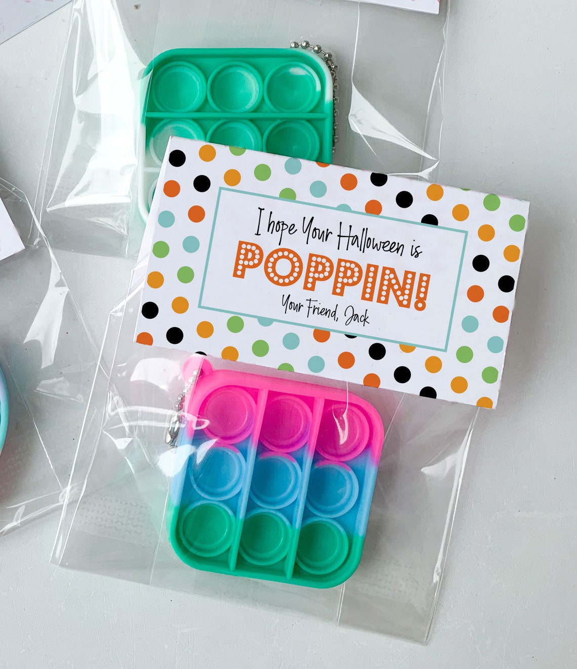 Pop-it Halloween Treat Topper Kids Halloween Favor Tag - Etsy