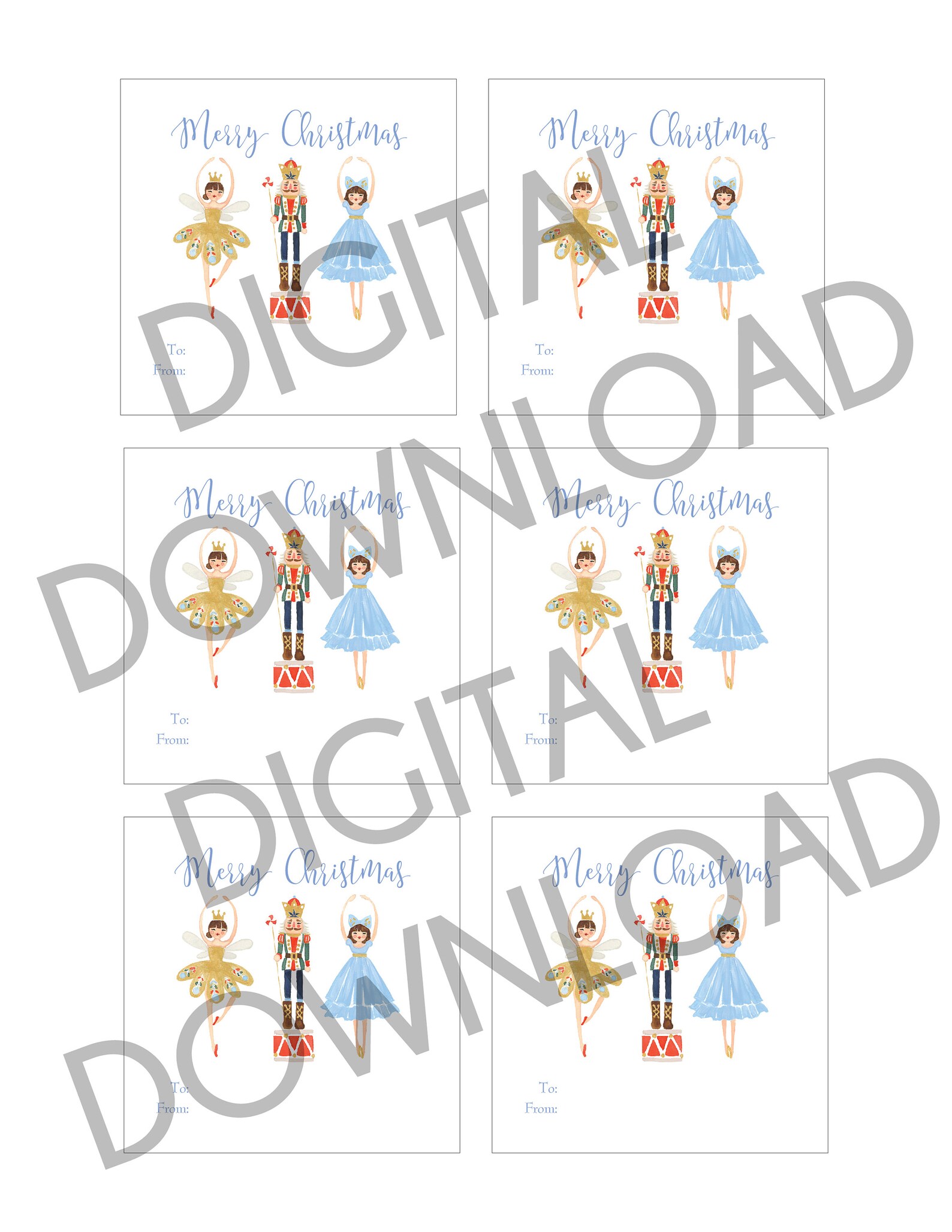 Nutcracker Ballet Gift Tags Christmas Cards Christmas - Etsy