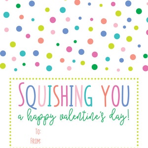 Squishing You Valentine Topper | Class Valentine | Squishy Valentine ...