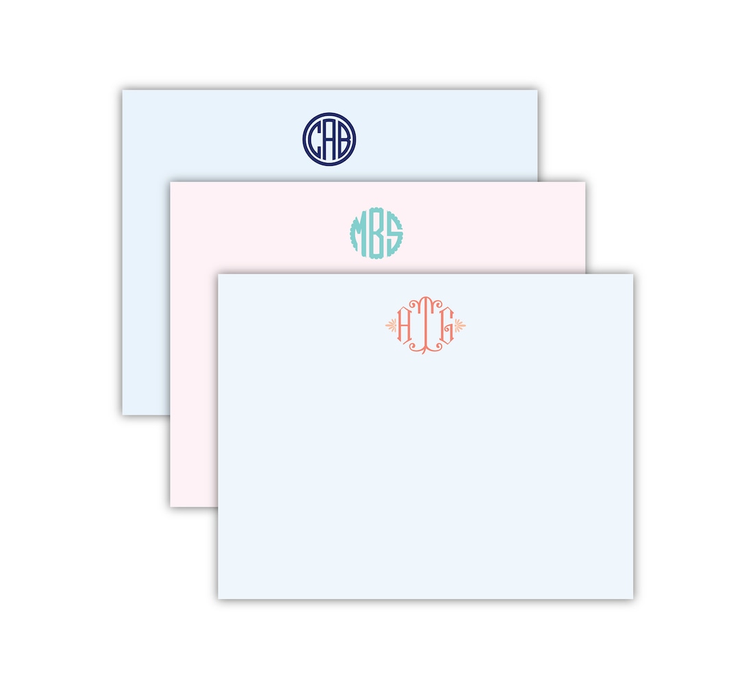 Monogram Stationery | Personalized Monogram Note Cards | Bridal ...