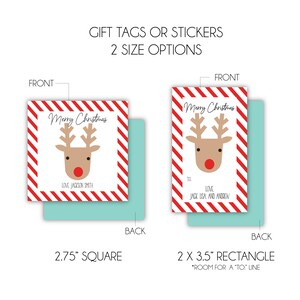 Reindeer Gift Tags | Personalized Holiday Gift Tags | Kids Christmas ...