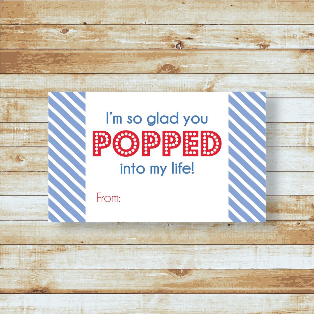 Popcorn Valentine | Favor Tags | Stickers | Printable | Digital ...