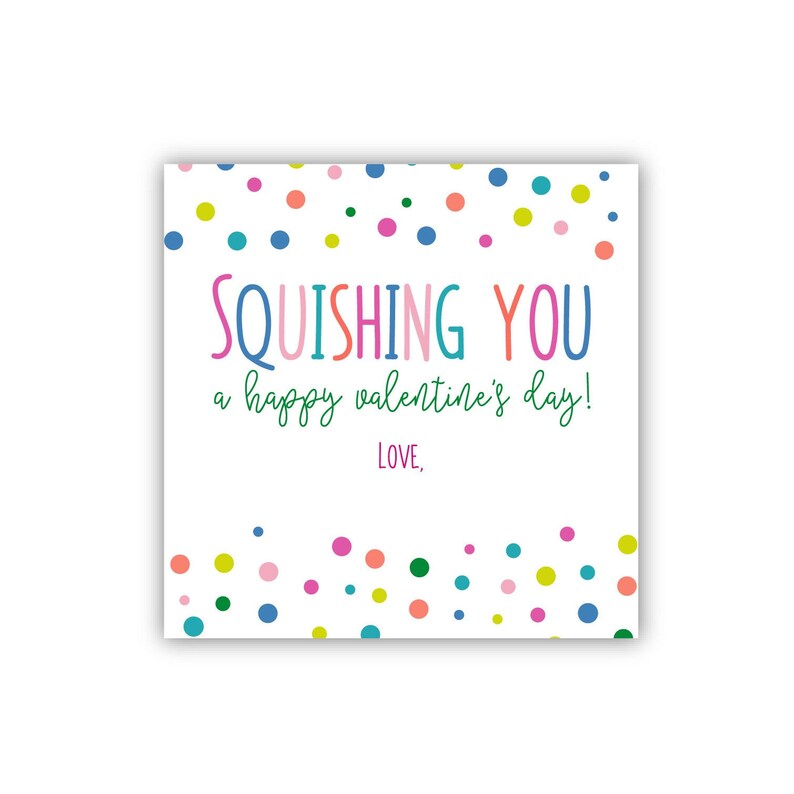 Squishy Valentine Tag Printable Squishy Valentine Favor Tags | Etsy