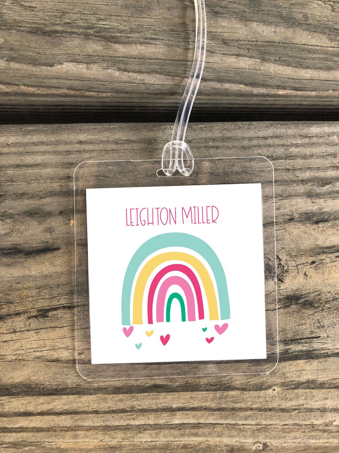 Personalized Rainbow Bag Tags | Kid Bag Tag | Girl Rainbow Luggage Tag ...