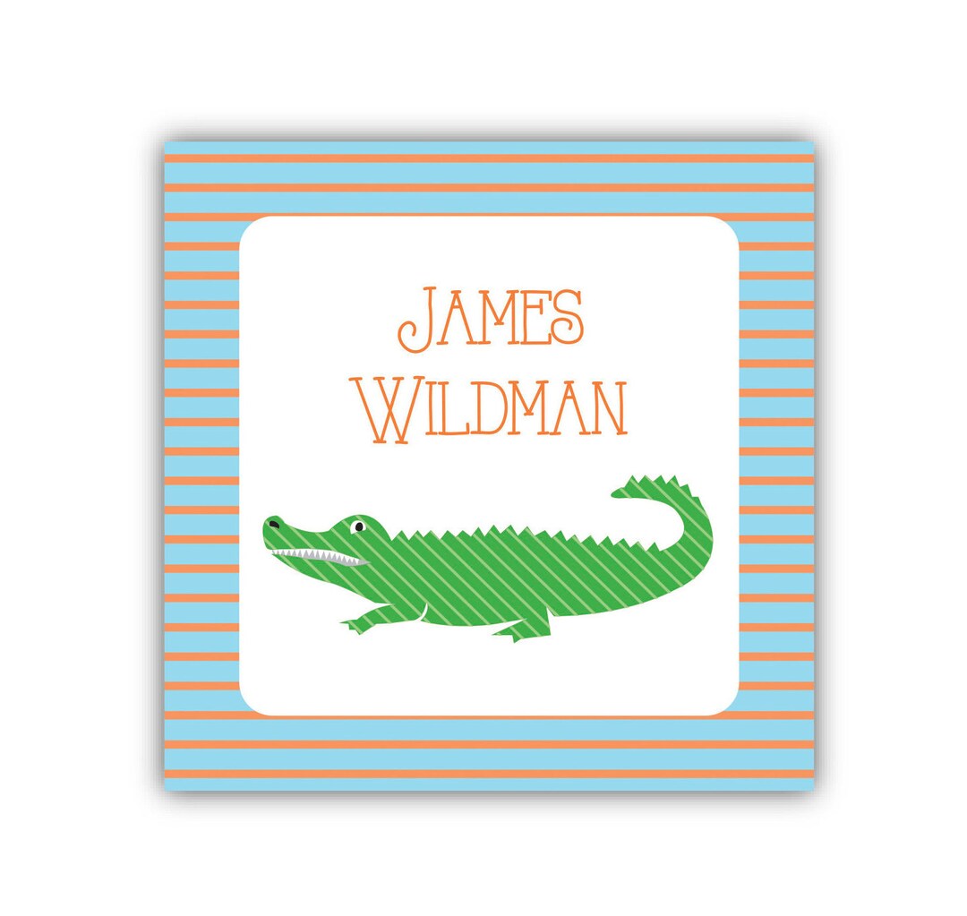 Alligator Gift Tags Birthday Gift Stickers Calling Cards Enclosure ...