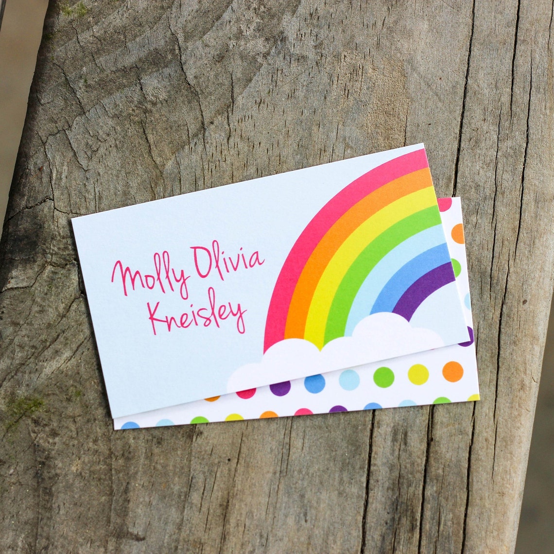 Rainbow Gift Tags Personalized Gift Tag Calling Cards - Etsy
