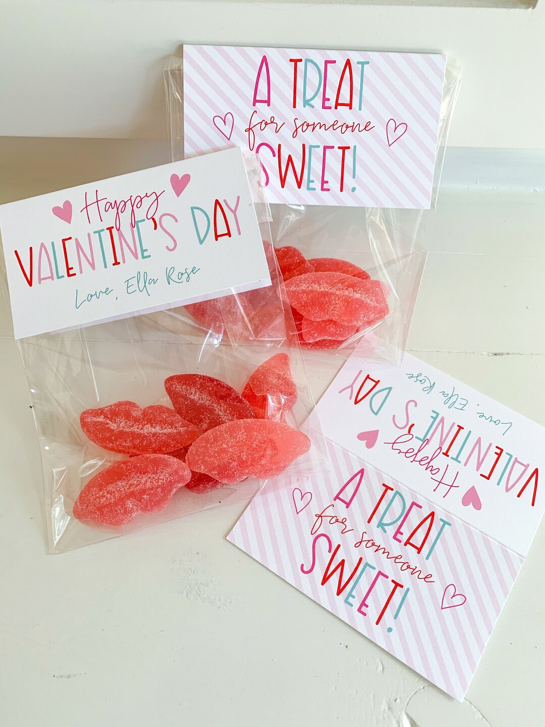 Personalized Valentine Treat Topper Kids Valentine Gift Tag Valentine ...