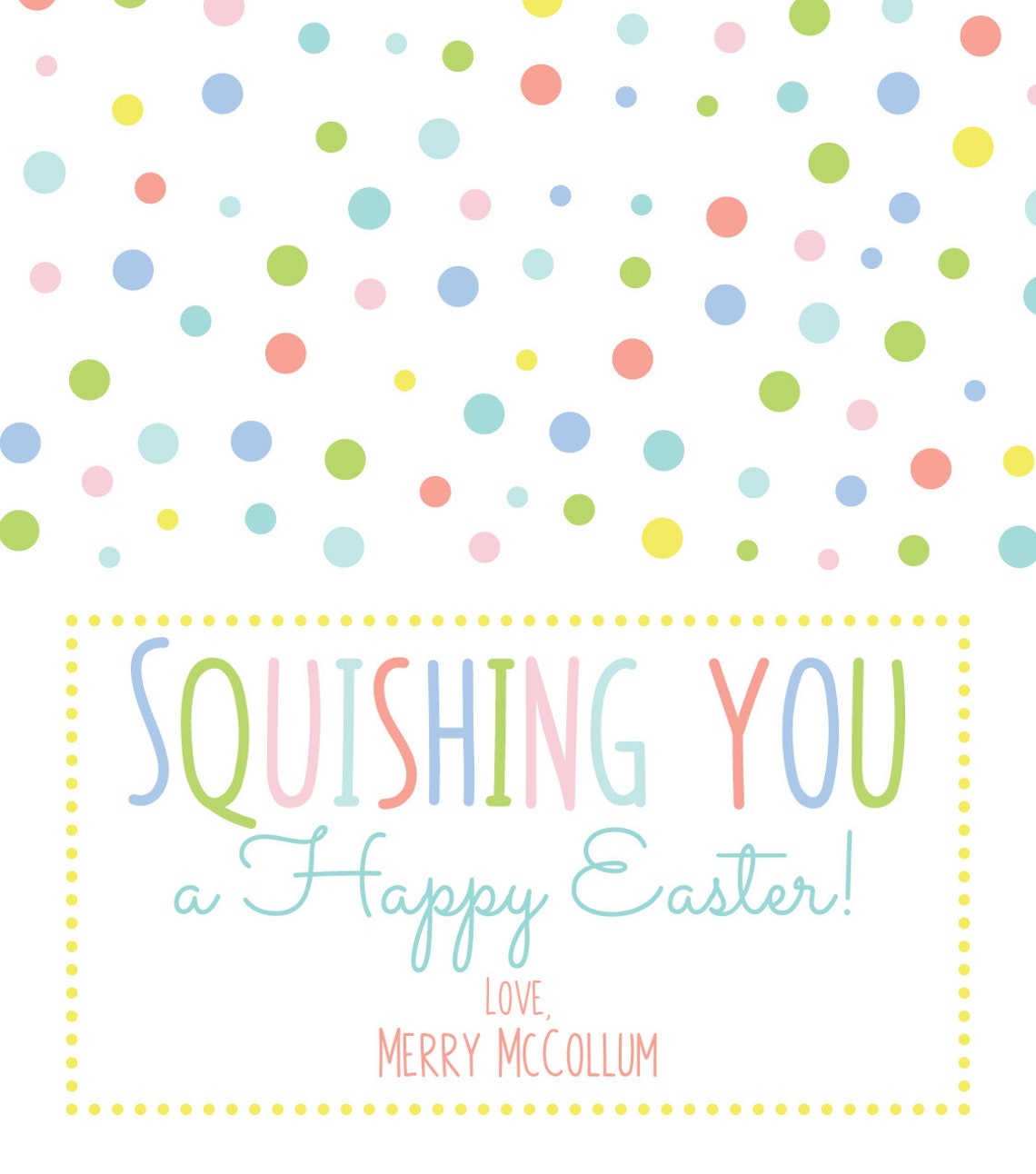 Squishy Easter Treat Topper | Kids Easter Favor Tag | Squishy Easter ...