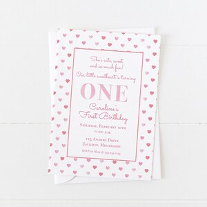 Watercolor Heart Birthday Party Invitation | Valentine Birthday Party ...