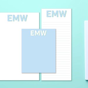 Shadow Monogram Notepads | Modern Monogram | Custom Notepad | Grocery ...