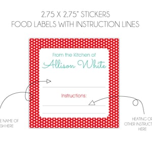 Personalized Food Labels | "from the Kitchen Of" Stickers | Baked Goods ...