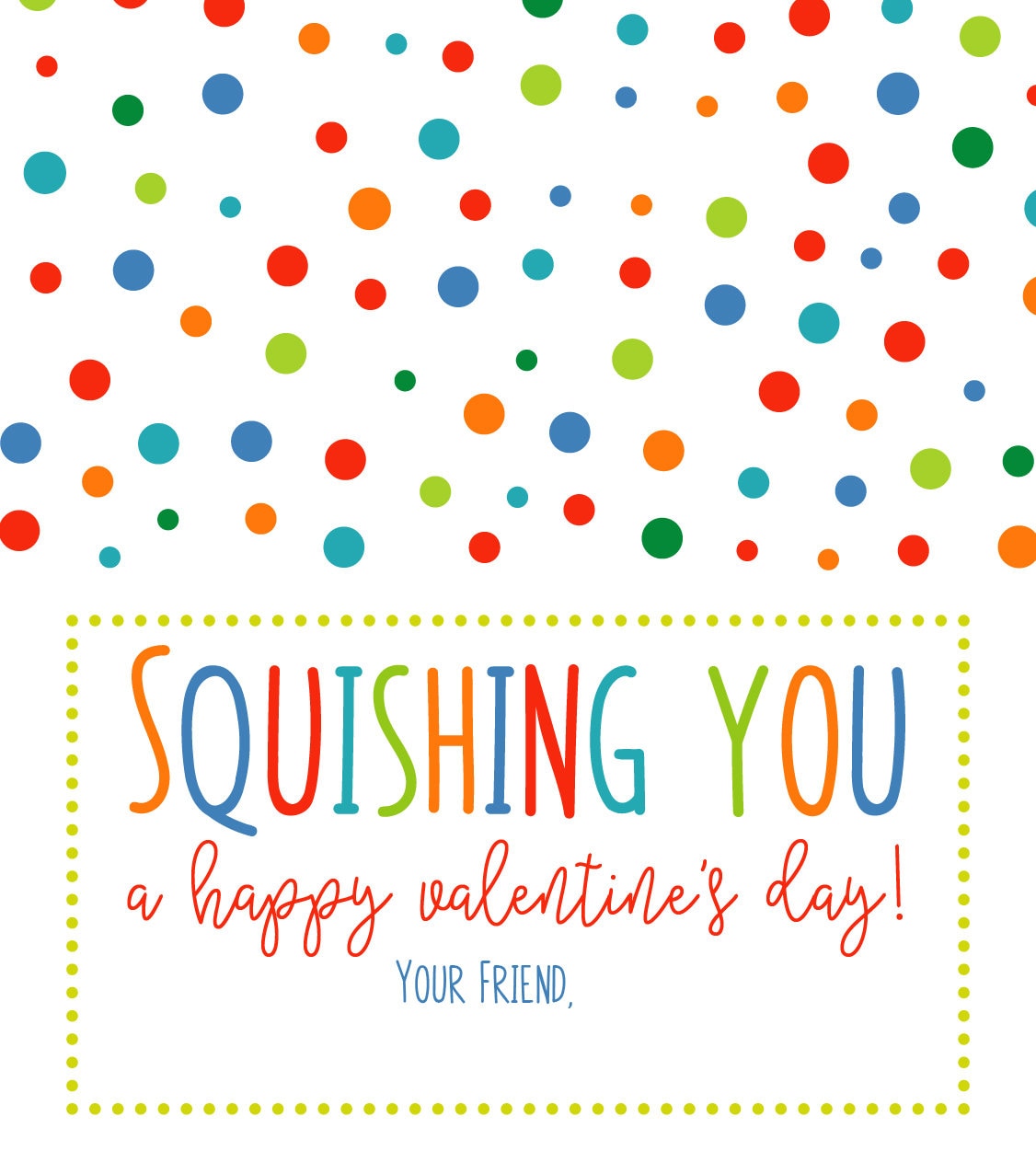 Squishing You Valentine Topper | Class Valentine | Squishy Valentine ...
