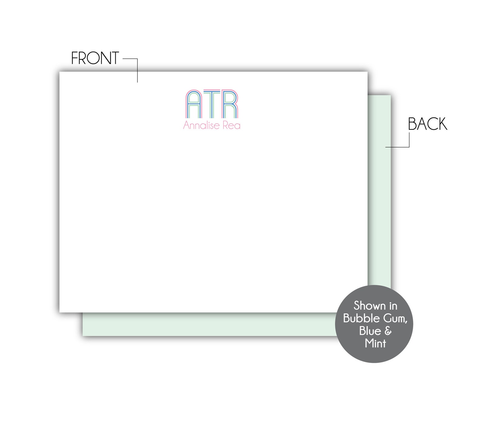 Personalized Stationery Modern Monogram Personalized Flat - Etsy