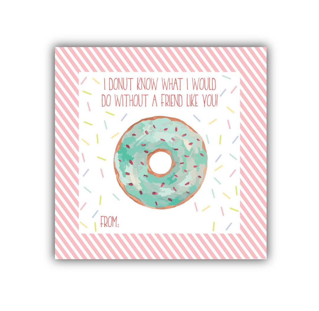 Donut Valentine | Donut Class Favor Tags | Donut Valentine Printable ...